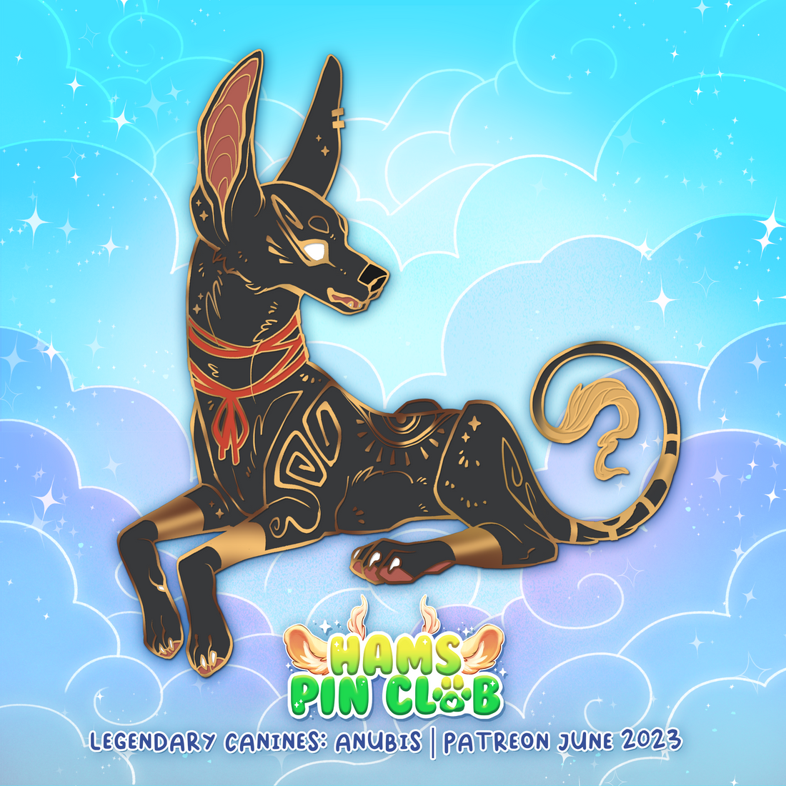 Anubis Hard Enamel Pin | Mythical Dogs – Cindacry Illustrations